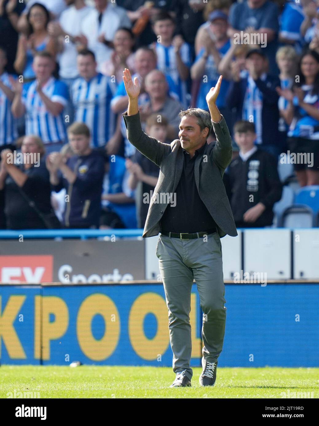 Fromer Manager David Wagner is introduced to the crowd during the half ...
