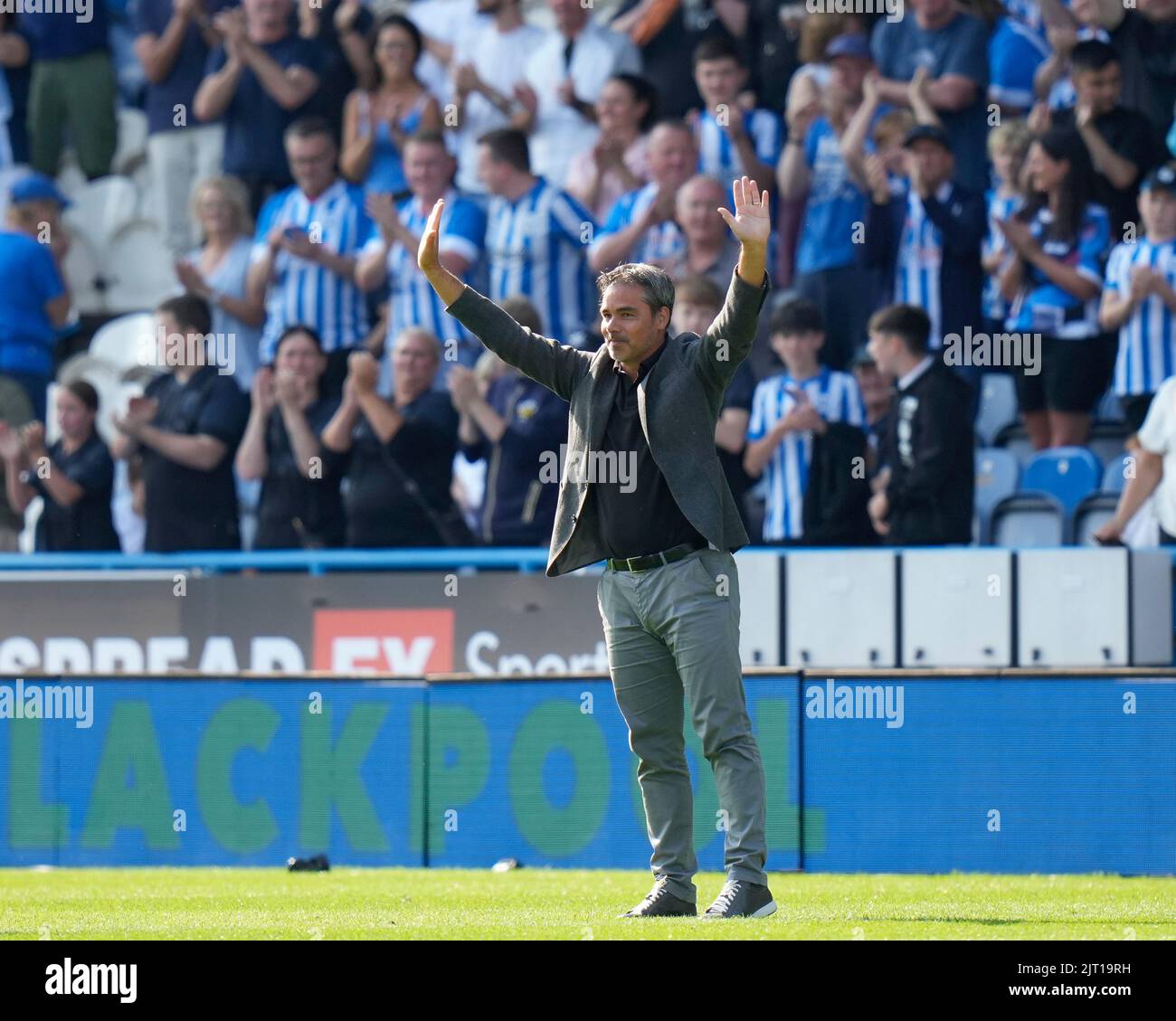 Fromer Manager David Wagner is introduced to the crowd during the half ...