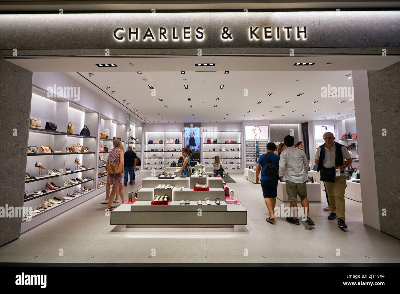 SINGAPORE - CIRCA JANUARY, 2020: entrance to Charles and Keith store in ...