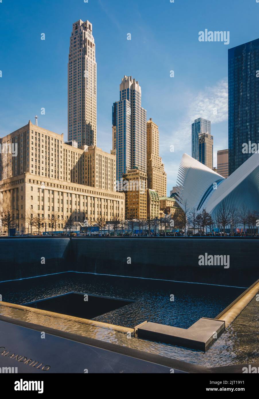 NEW YORK CITY - March 20, 2017: Memorial at World Trade Center Ground ...