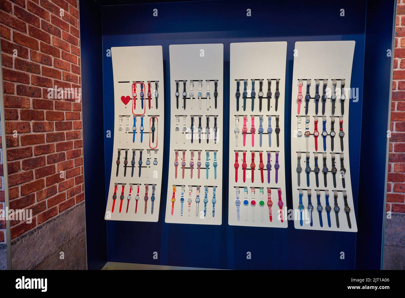 SINGAPORE - CIRCA JANUARY, 2020: Interior shot of Swatch store in ...