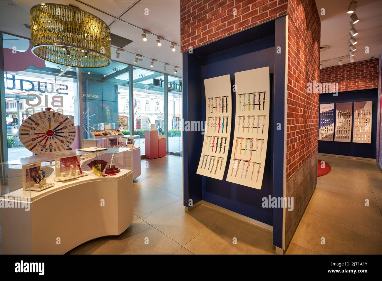 SINGAPORE - CIRCA JANUARY, 2020: Interior shot of Swatch store in ...