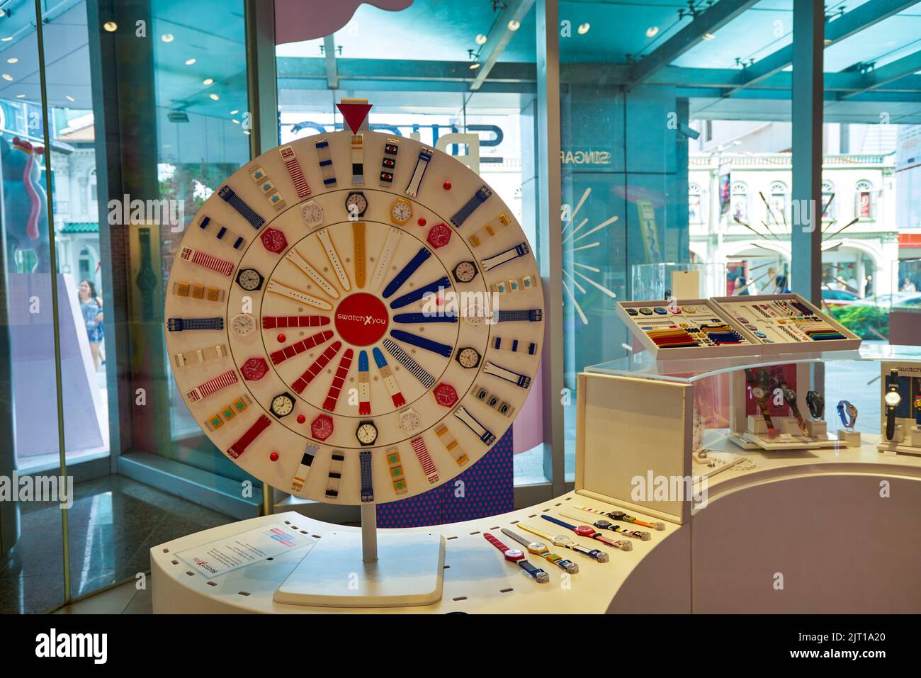 SINGAPORE - CIRCA JANUARY, 2020: Interior shot of Swatch store in ...