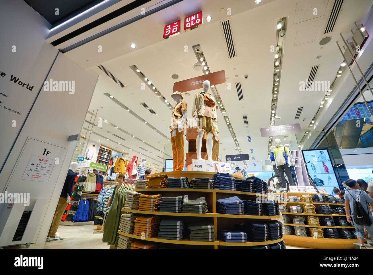 SINGAPORE - CIRCA JANUARY, 2020: entrance to UNIQLO Orchard Central, Global Flagship Store. The ...