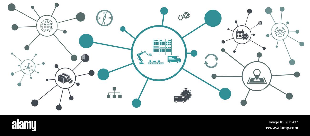 Logistics network icons Cut Out Stock Images & Pictures - Alamy