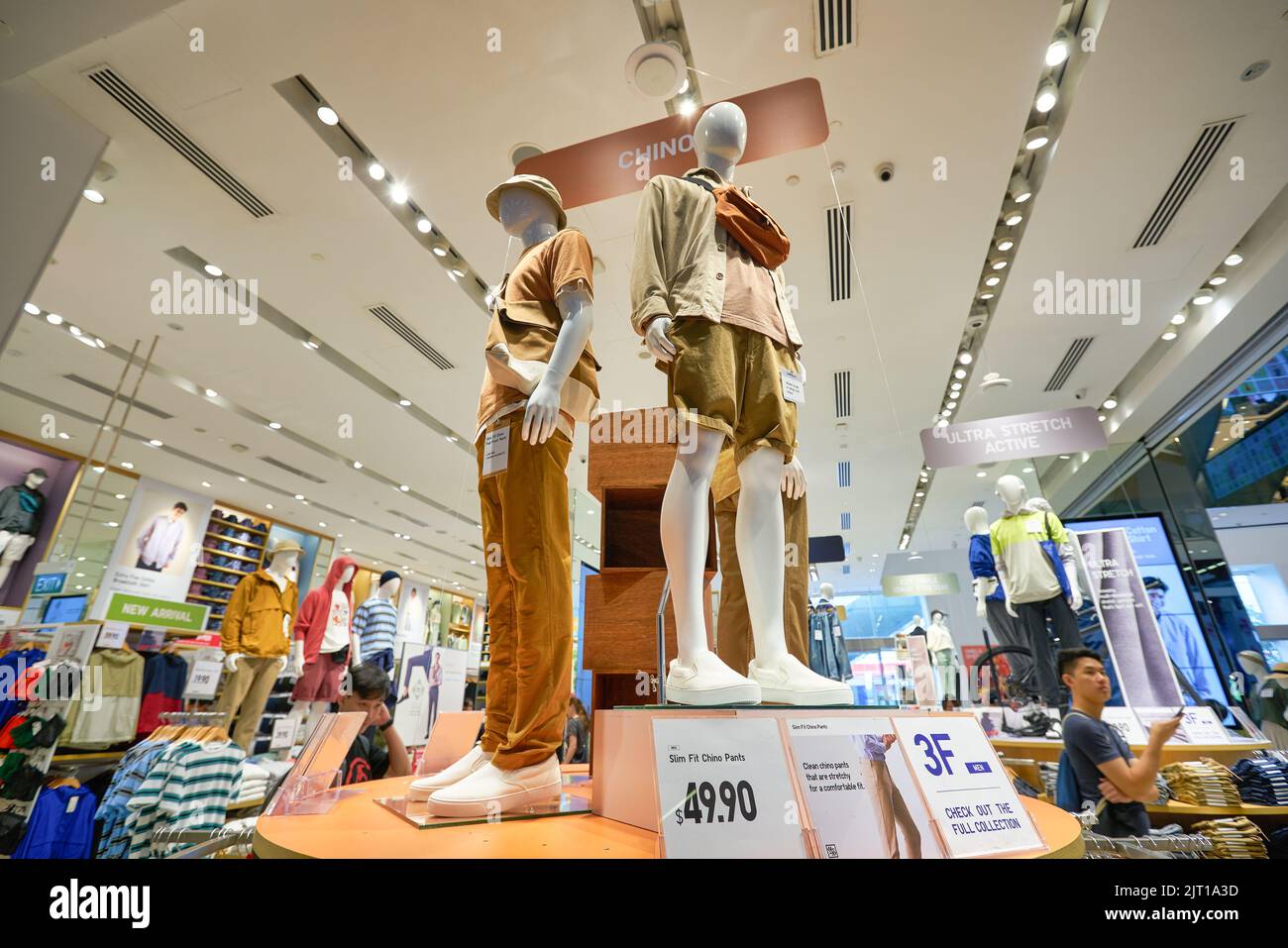 SINGAPORE - CIRCA JANUARY, 2020: interior shot of UNIQLO Orchard Central, Global Flagship Store ...