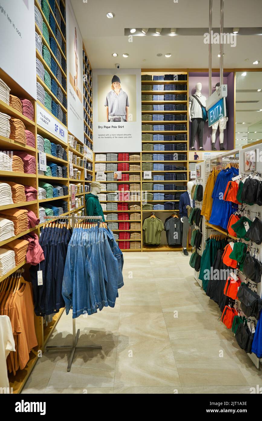 SINGAPORE - CIRCA JANUARY, 2020: interior shot of UNIQLO Orchard Central, Global Flagship Store ...