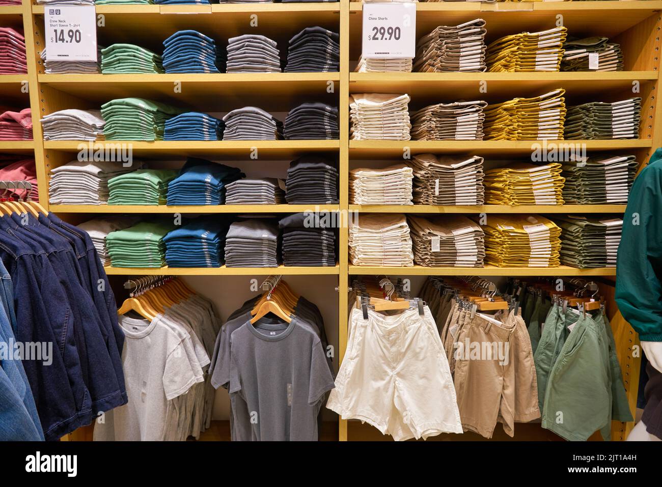 SINGAPORE - CIRCA JANUARY, 2020: interior shot of UNIQLO Orchard ...