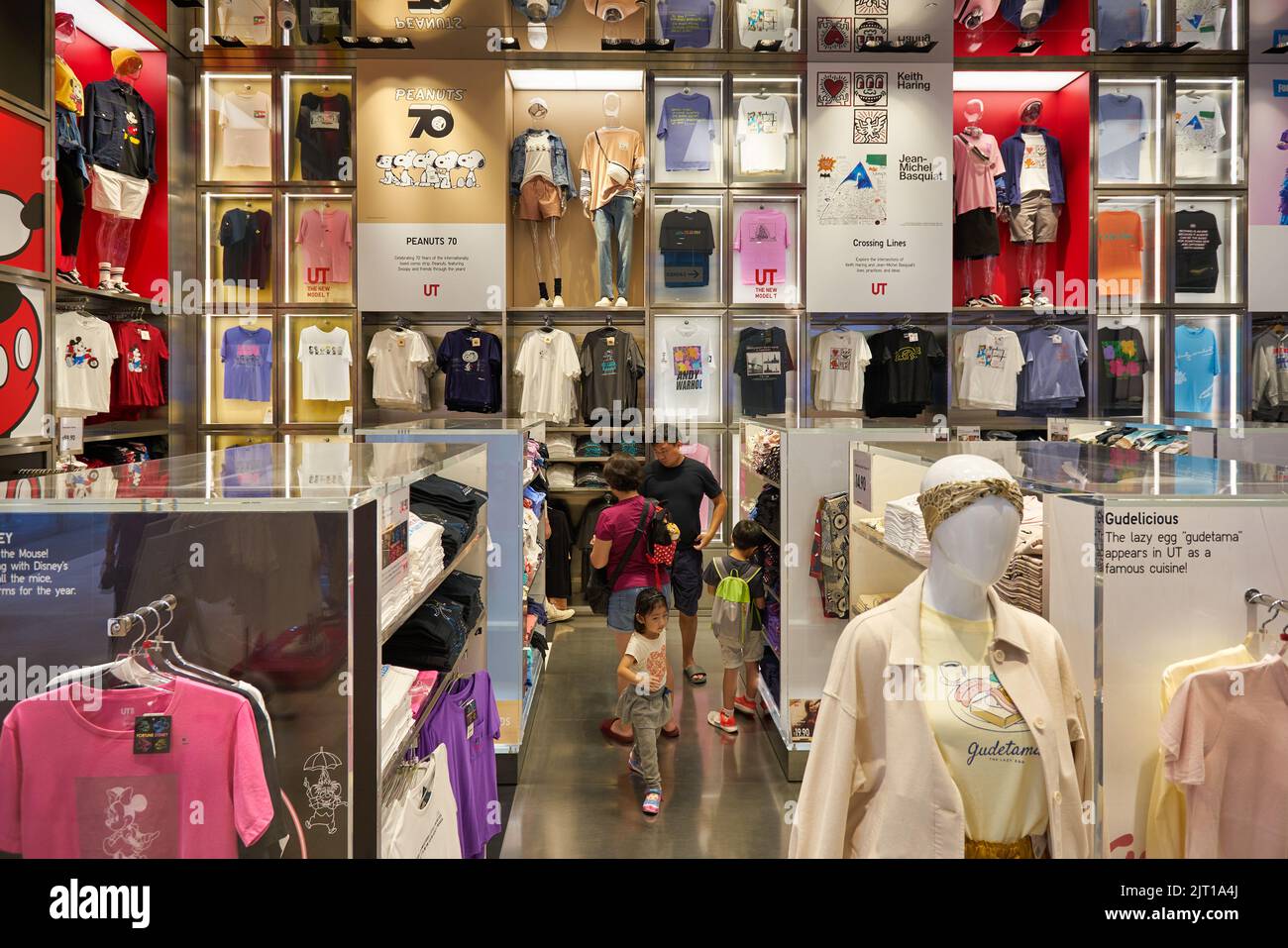SINGAPORE - CIRCA JANUARY, 2020: interior shot of UNIQLO Orchard Central, Global Flagship Store ...