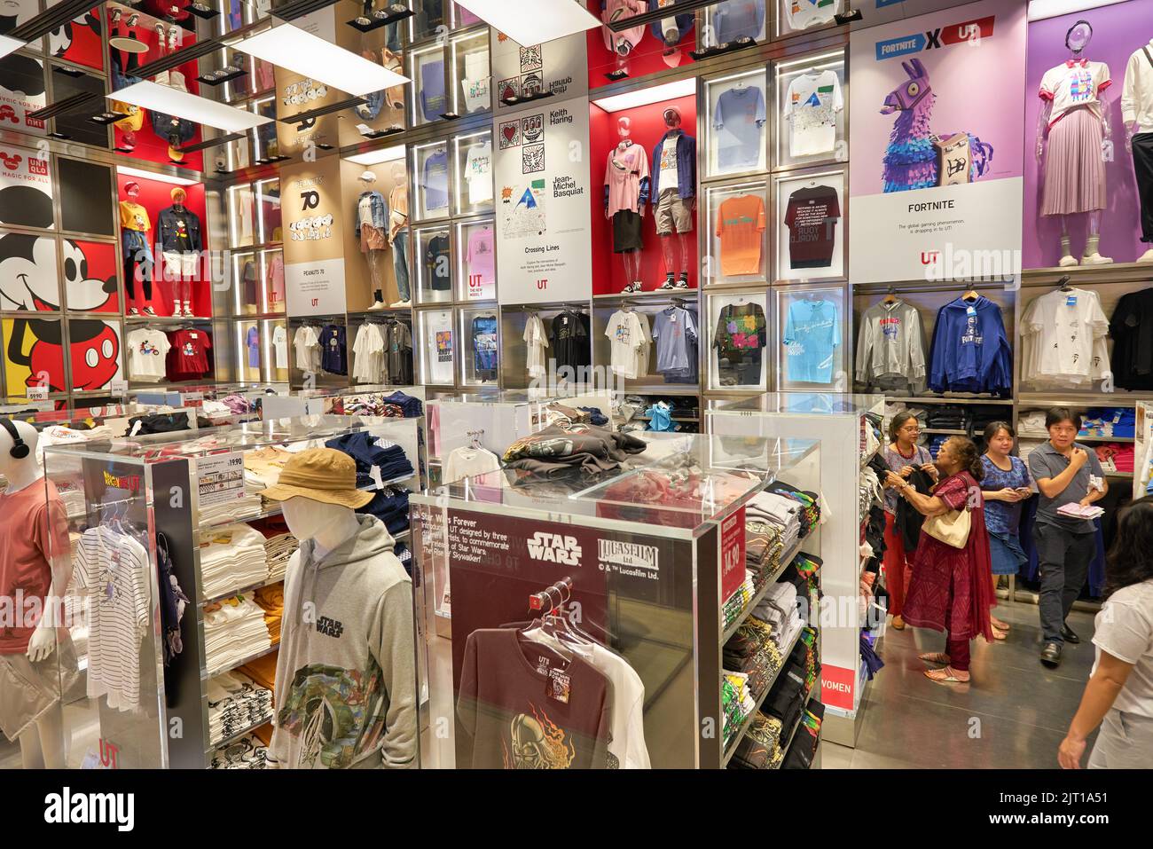 SINGAPORE - CIRCA JANUARY, 2020: interior shot of UNIQLO Orchard Central, Global Flagship Store ...
