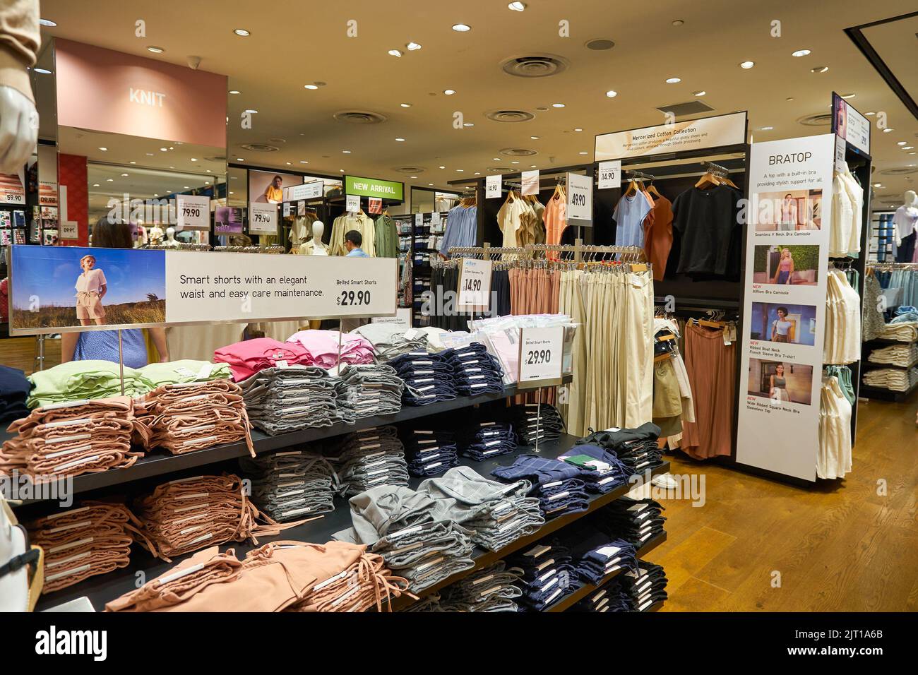 SINGAPORE - CIRCA JANUARY, 2020: interior shot of UNIQLO Orchard Central, Global Flagship Store ...
