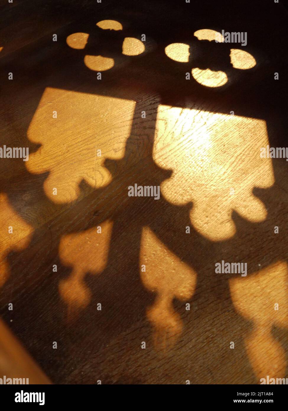 Shadow cast by the pulpit at Landulph Church (parish church of St ...