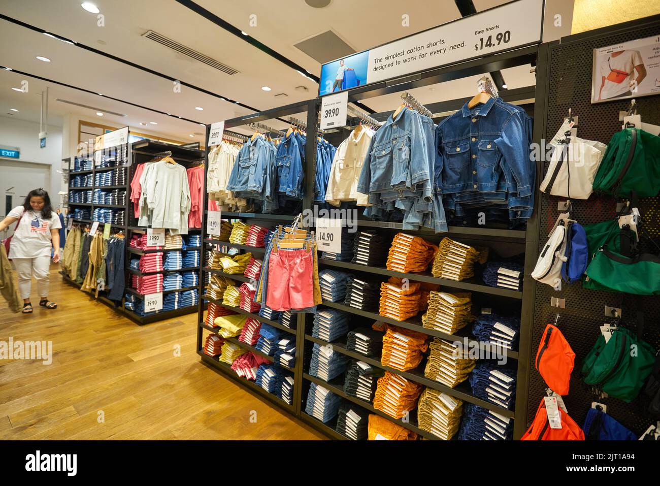 SINGAPORE - CIRCA JANUARY, 2020: interior shot of UNIQLO Orchard Central, Global Flagship Store ...
