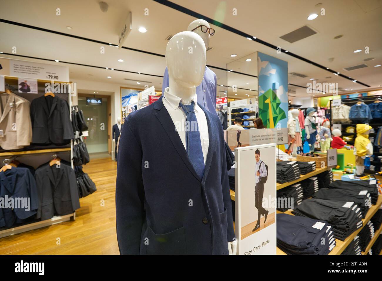 SINGAPORE - CIRCA JANUARY, 2020: close up shot of a mannequin at UNIQLO Orchard Central, Global ...
