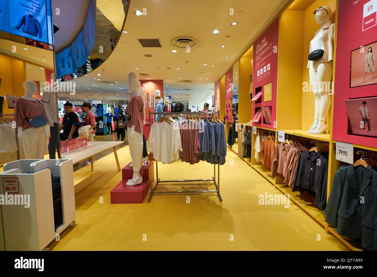 SINGAPORE - CIRCA JANUARY, 2020: interior shot of UNIQLO Orchard Central, Global Flagship Store ...