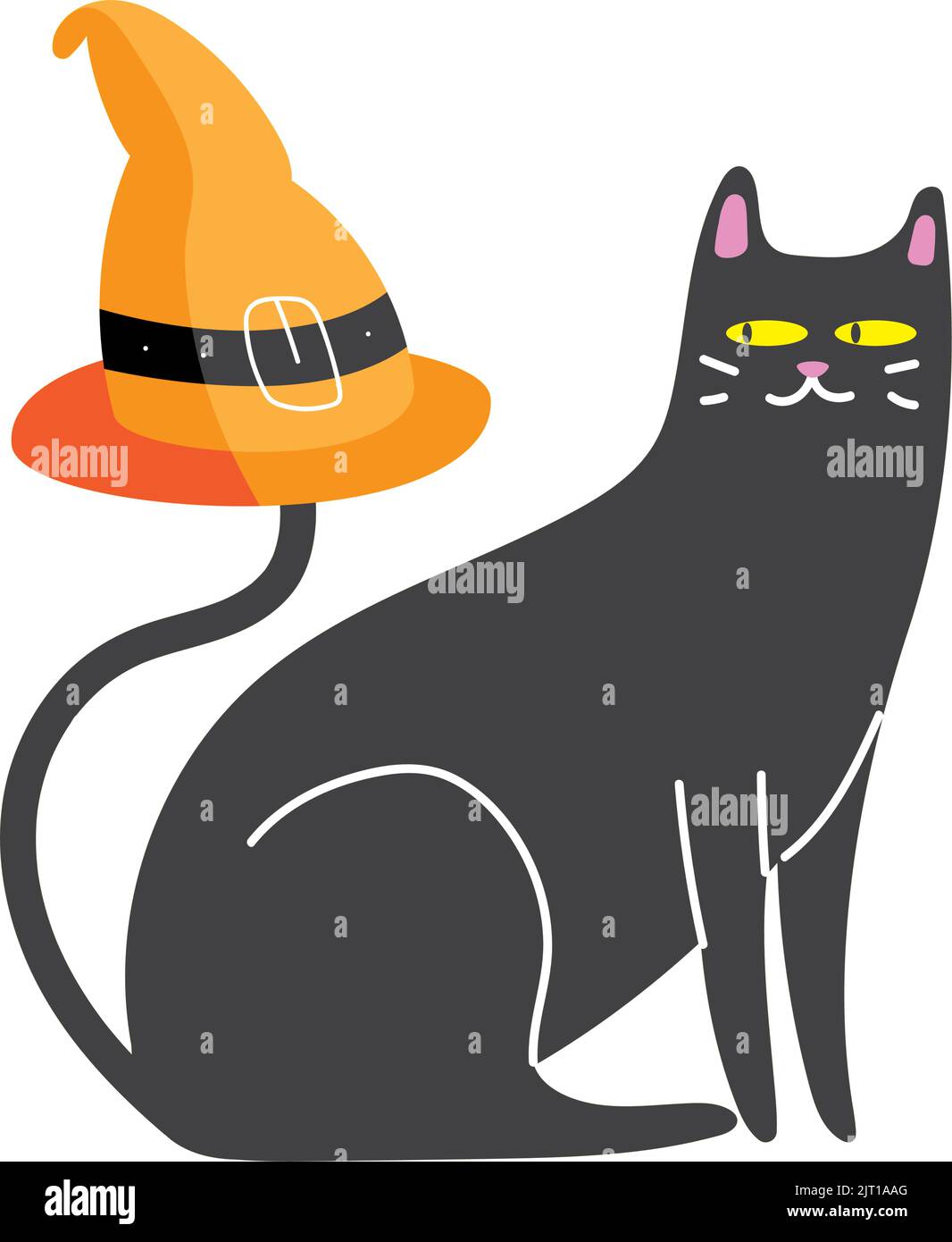 halloween cat with witch hat character Stock Vector Image & Art - Alamy