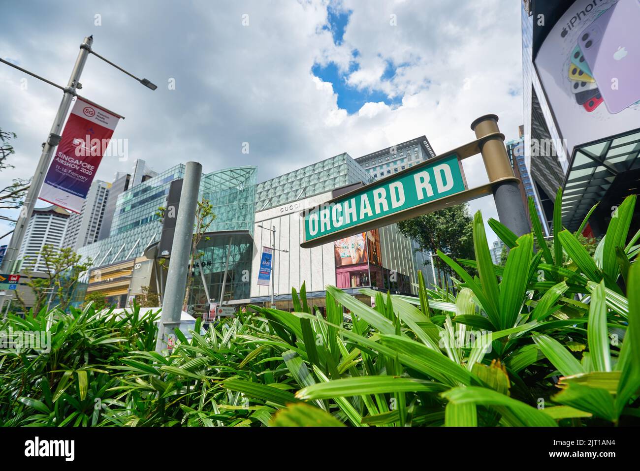 SINGAPORE - CIRCA JANUARY, 2020: close up shot of Orchard Road sign as ...
