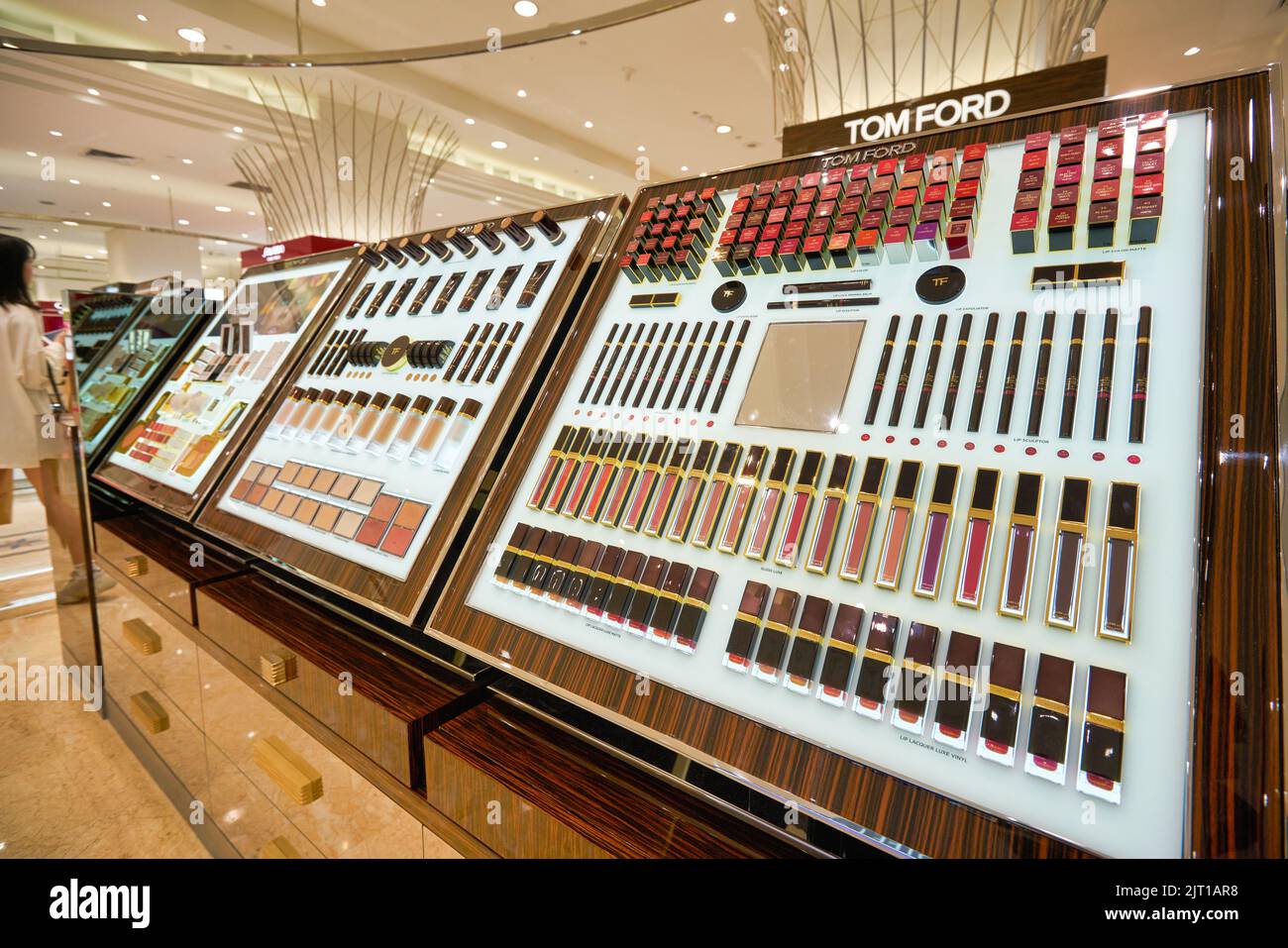 SINGAPORE - CIRCA JANUARY, 2020: Tom Ford make up products on display ...