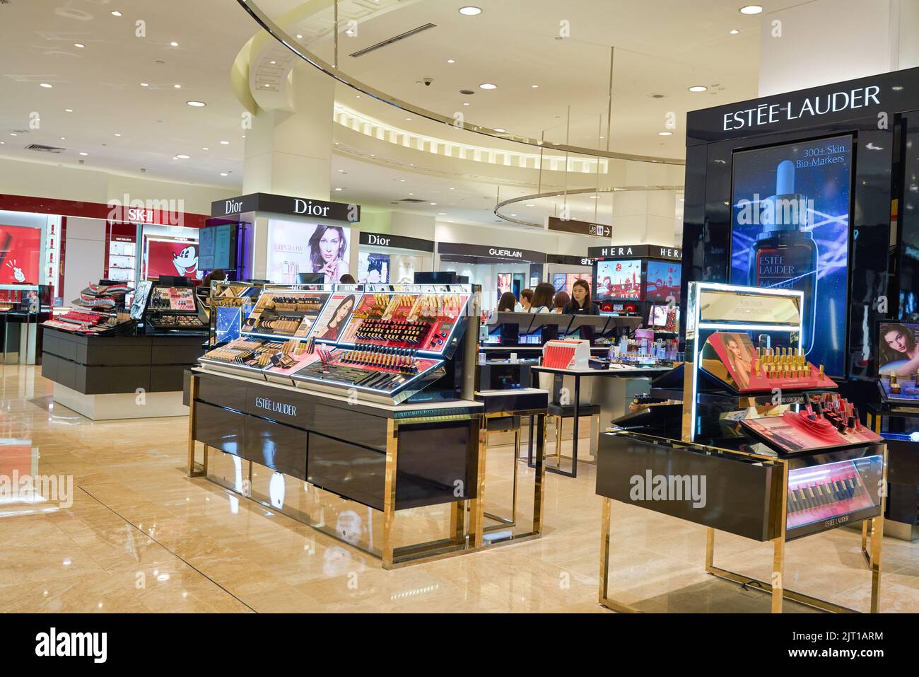 SINGAPORE - CIRCA JANUARY, 2020: Estee Lauder make up products on ...
