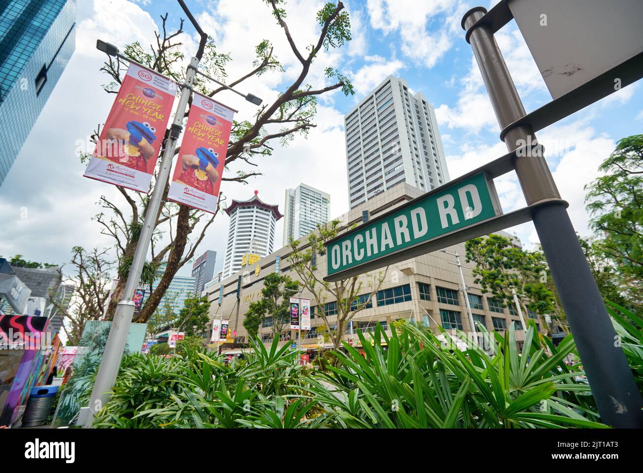 SINGAPORE - CIRCA JANUARY, 2020: close up shot of Orchard Road sign as ...