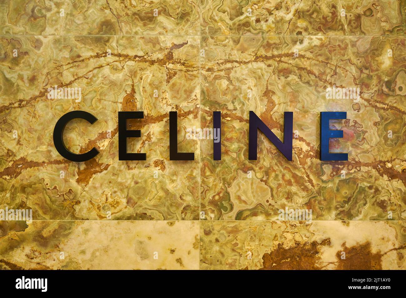 SINGAPORE - CIRCA JANUARY, 2020: close up shot of Celine sign as seen ...