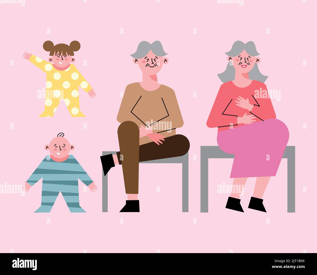 four Korean family members characters Stock Vector Image & Art - Alamy