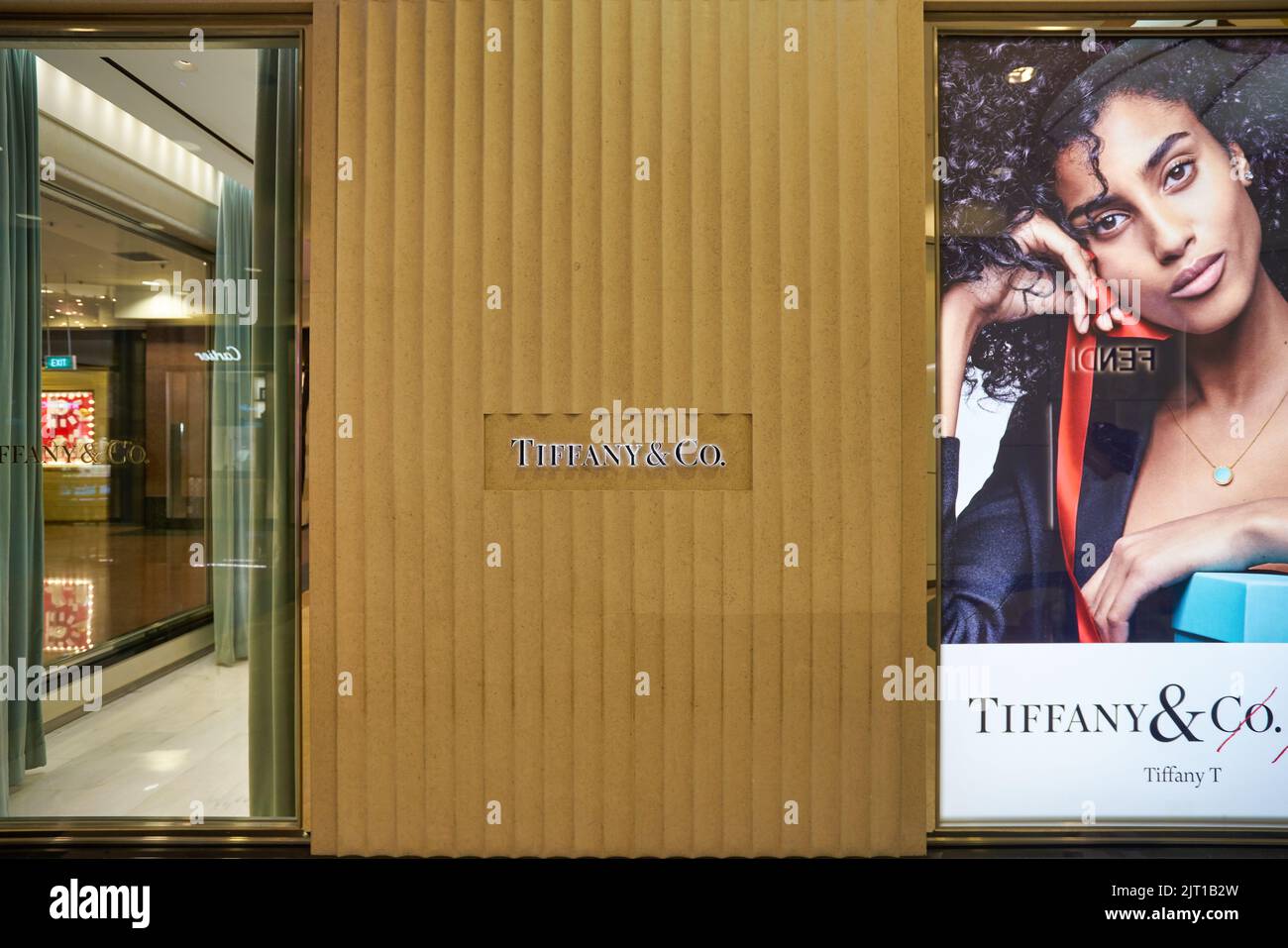 SINGAPORE - CIRCA JANUARY, 2020: Tiffany & Co sign as seen in Nge Ann ...