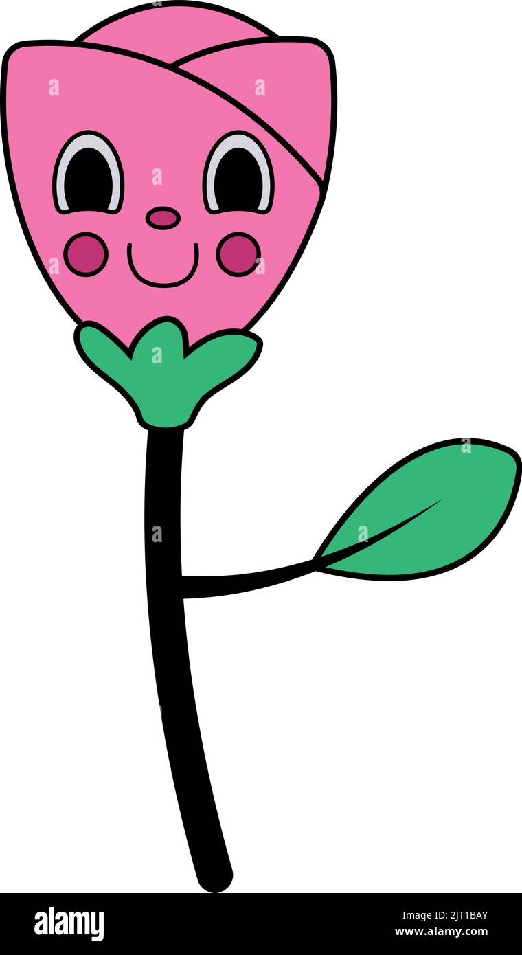 rose cartoon retro character Stock Vector Image & Art - Alamy