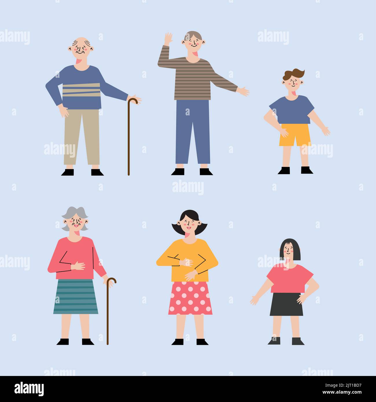 six Korean family members characters Stock Vector Image & Art - Alamy