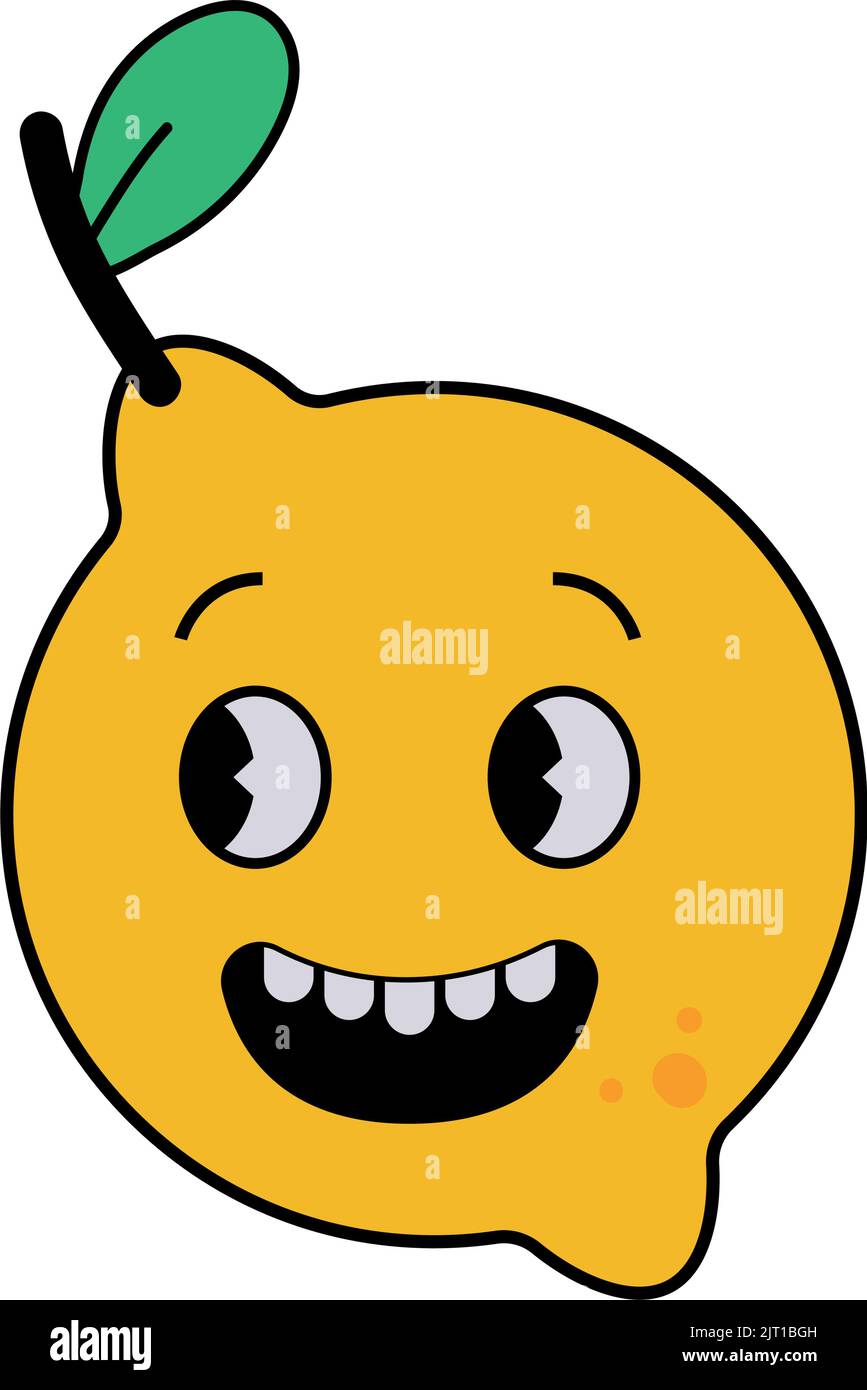 lemon cartoon retro character Stock Vector Image & Art - Alamy