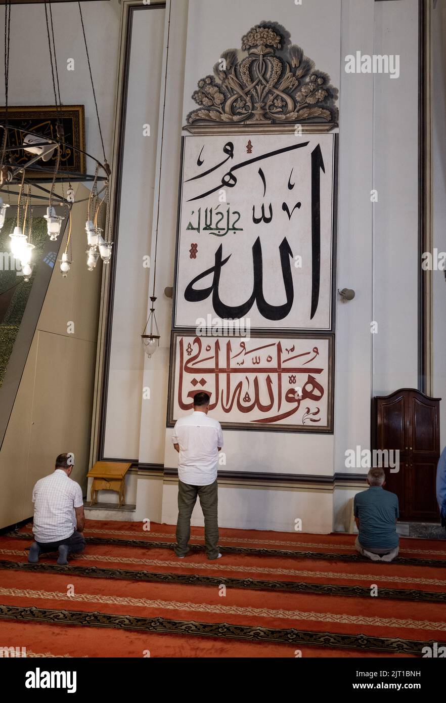 BURSA, TURKEY - AUGUST 21: An interior view of Grand Mosque (Ulu Cami ...