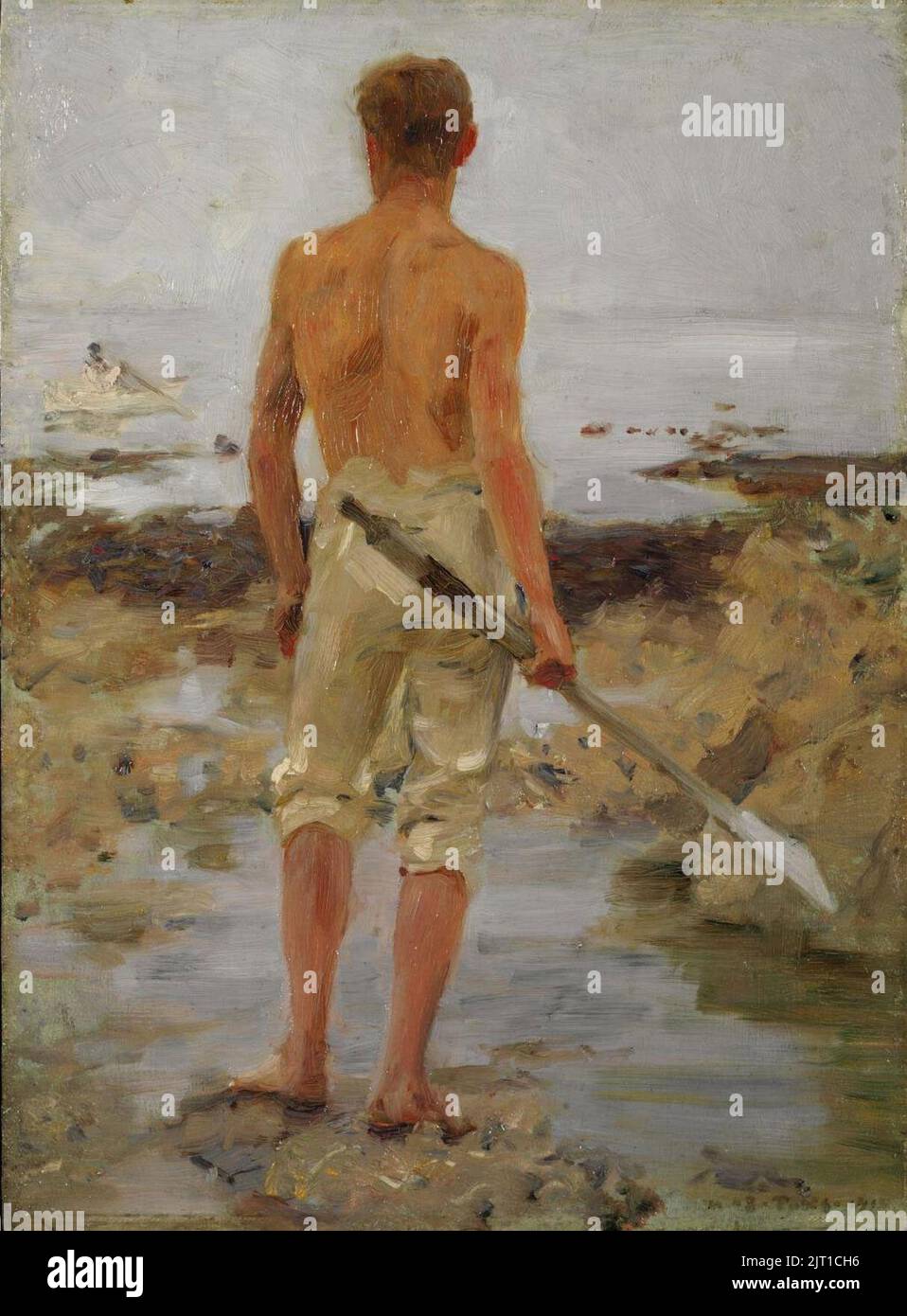 Henry Scott Tuke - A boy with an oar Stock Photo - Alamy