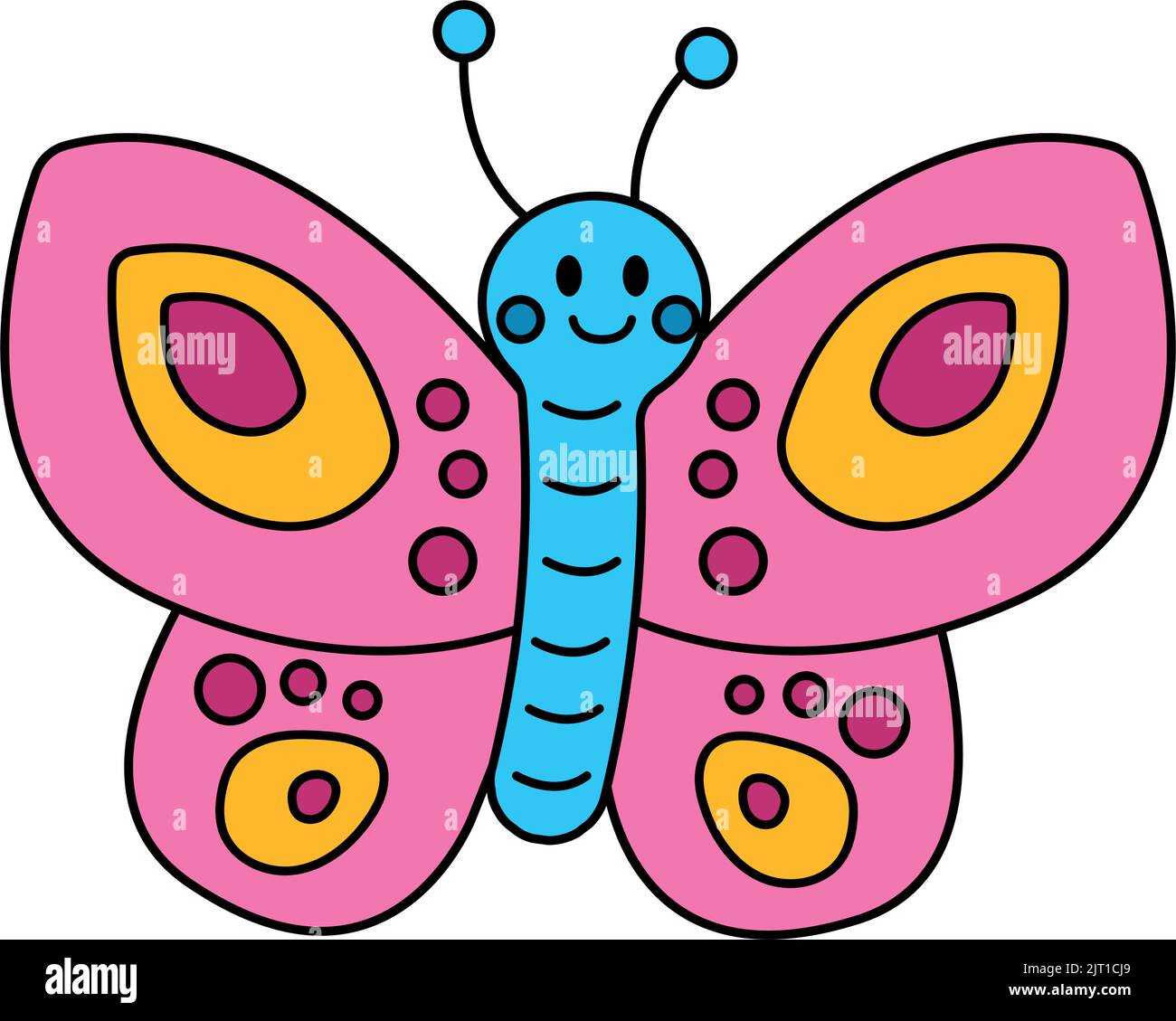 butterfly cartoon retro character Stock Vector Image & Art - Alamy