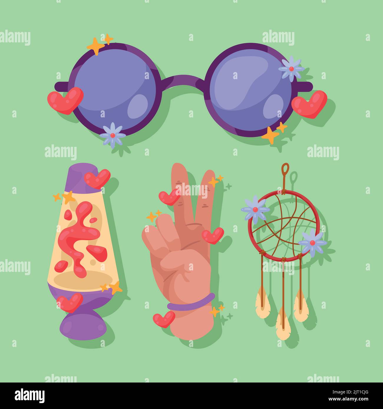 four hippie culture icons Stock Vector Image & Art - Alamy