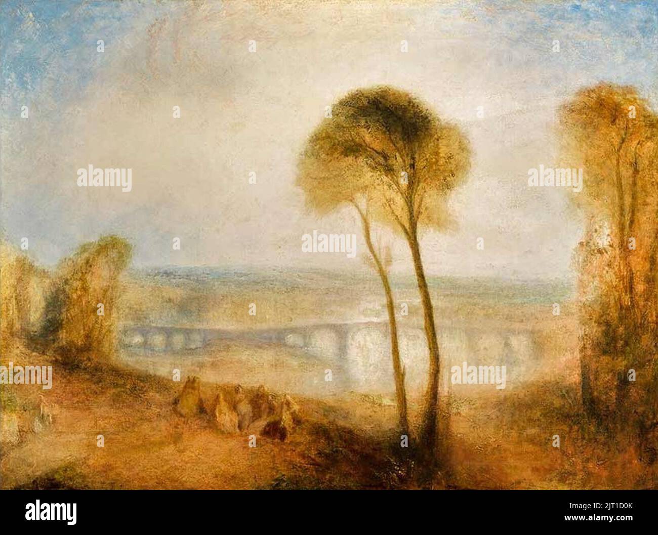 Landscape with Walton Bridges by J.M.W. Turner Stock Photo - Alamy
