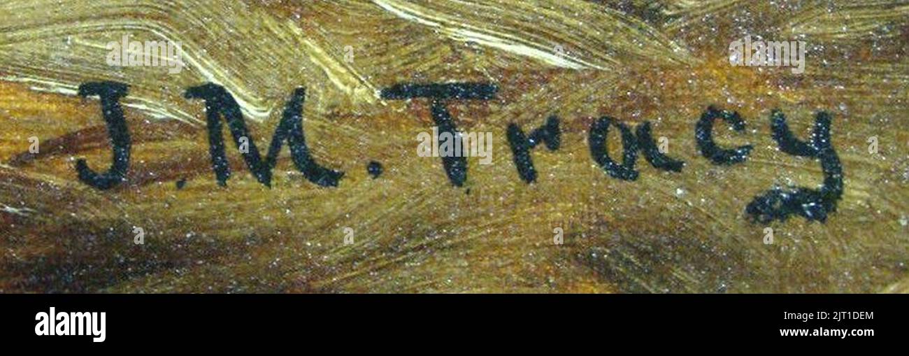Signature of American painter John Martin Tracy Stock Photo - Alamy