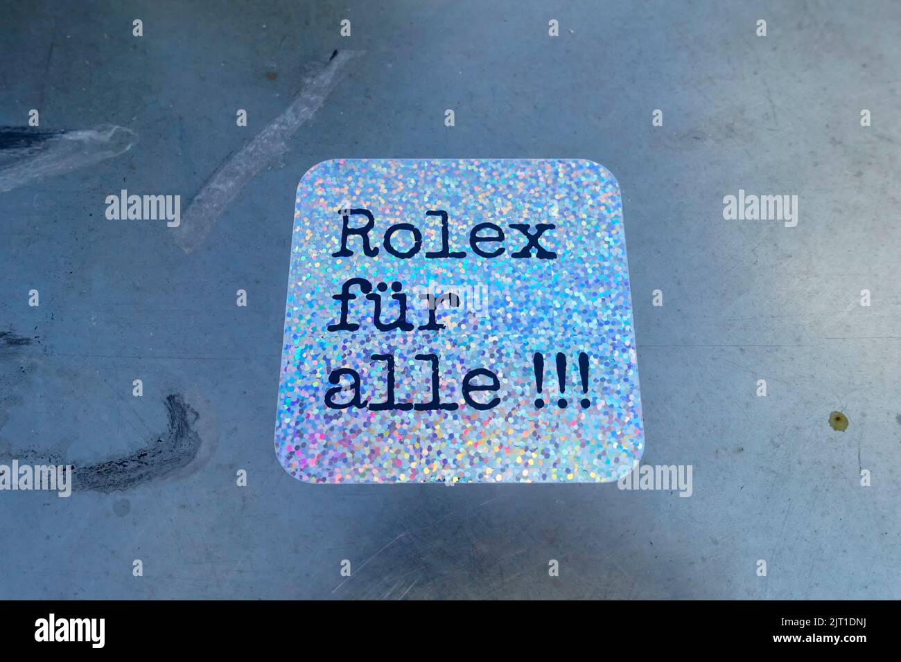 Sticker, Rolex for everyone, Potsdam, Brandenburg, Germany Stock Photo ...