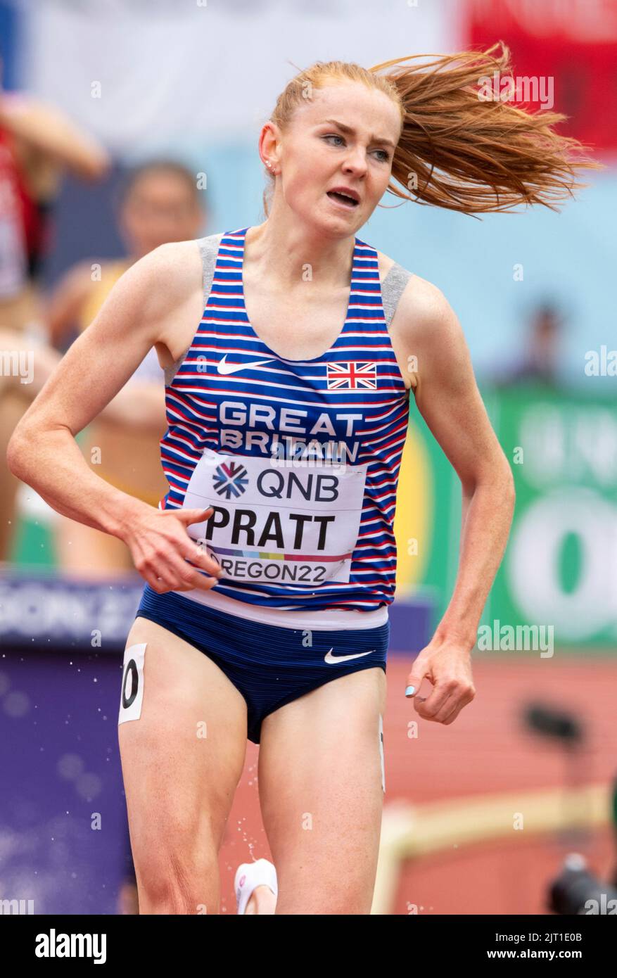 Aimee Pratt of GB&NI competing in the women’s 3000m steeplechase heats ...