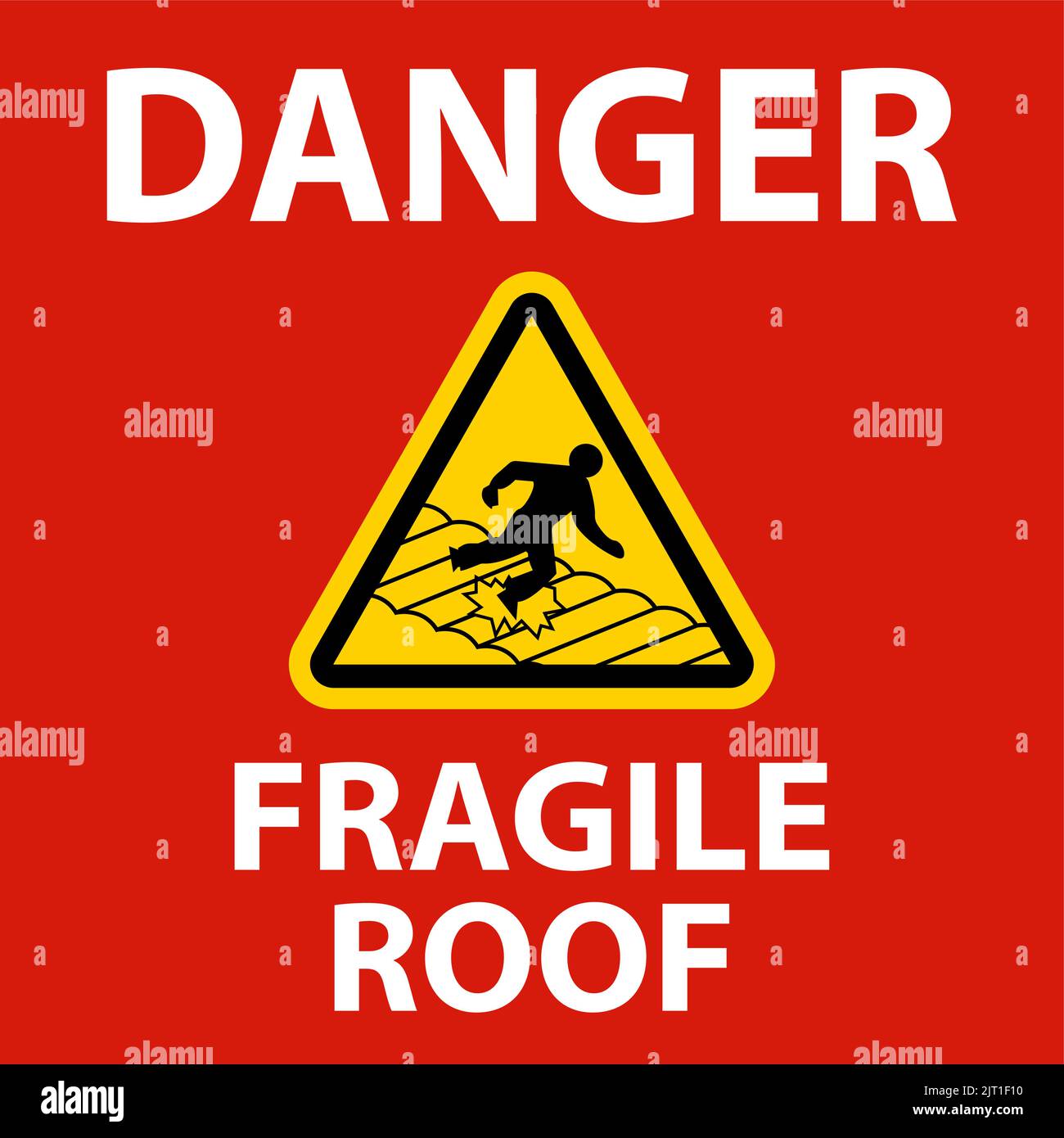 Danger Fragile Roof Sign On White Background Stock Vector Image & Art ...