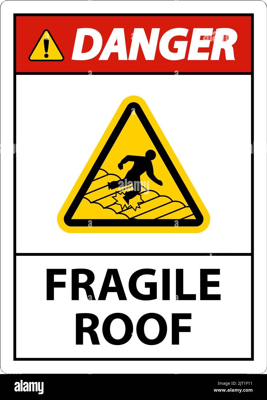 Danger Fragile Roof Sign On White Background Stock Vector Image & Art ...
