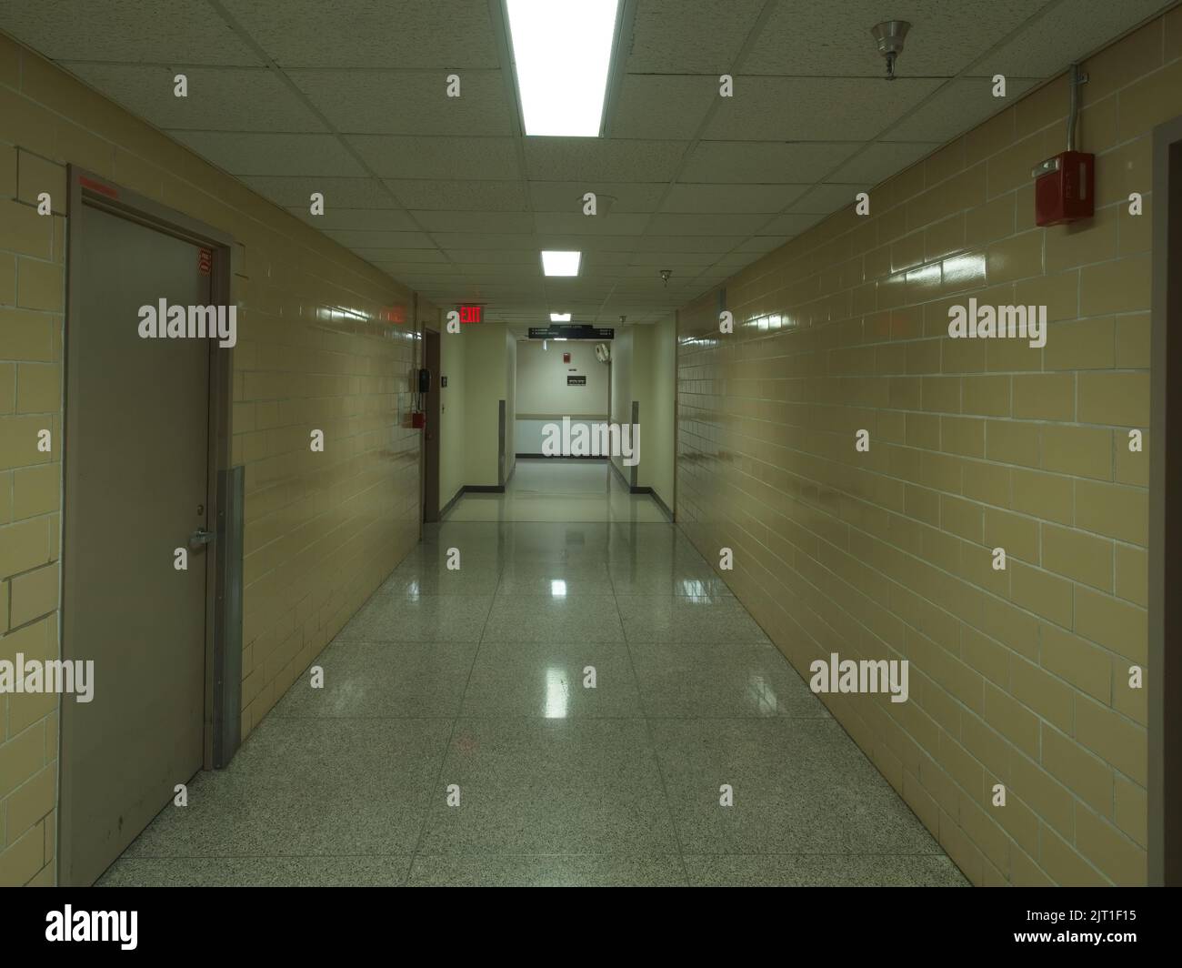An empty corridor in a modern building Stock Photo - Alamy