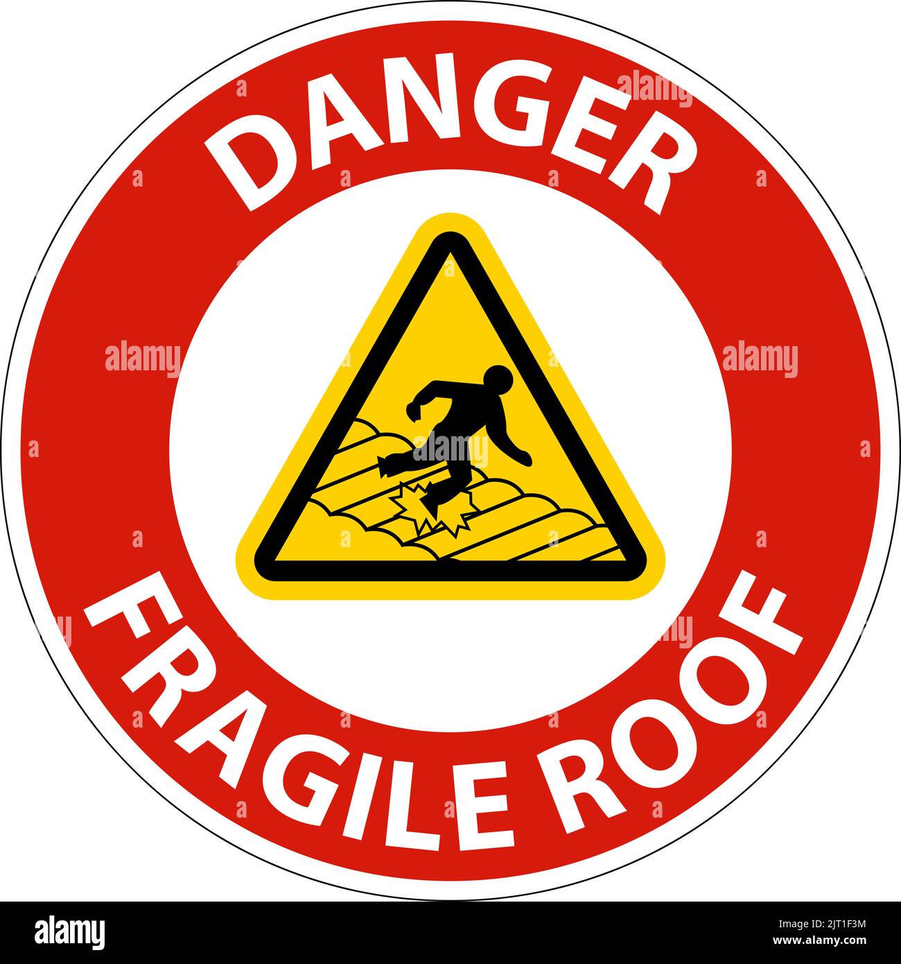 Danger Fragile Roof Sign On White Background Stock Vector Image & Art ...