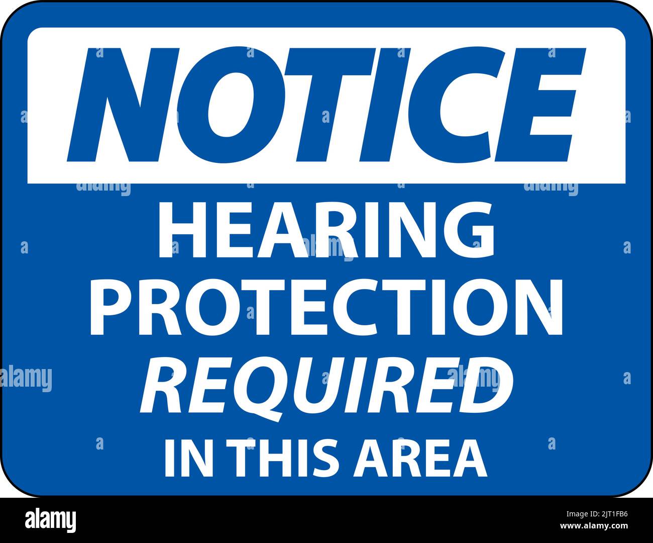Notice Hearing Protection Required Sign On White Background Stock ...
