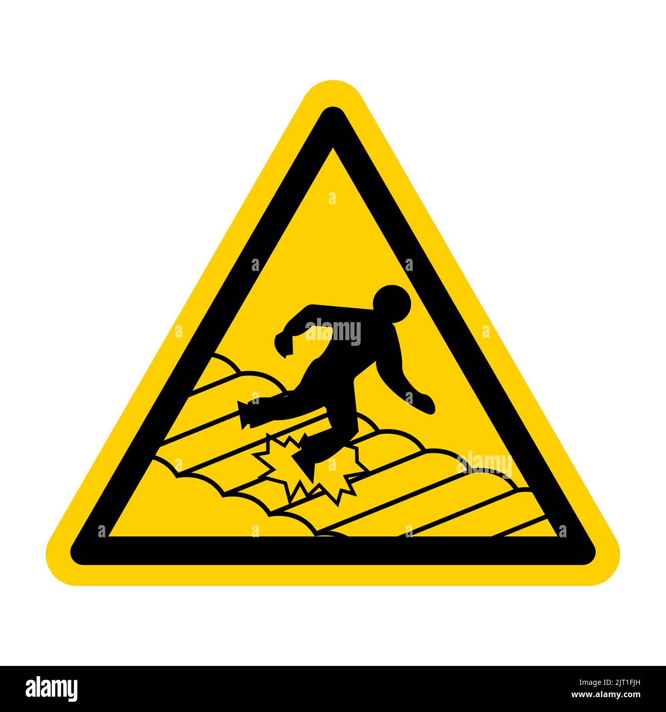 Warning Fragile Roof Sign On White Background Stock Vector Image & Art ...
