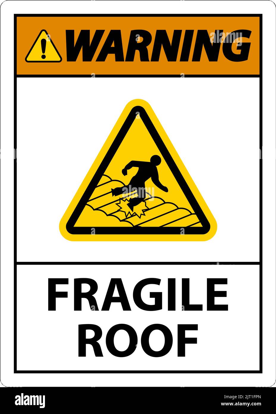Warning Fragile Roof Sign On White Background Stock Vector Image & Art ...