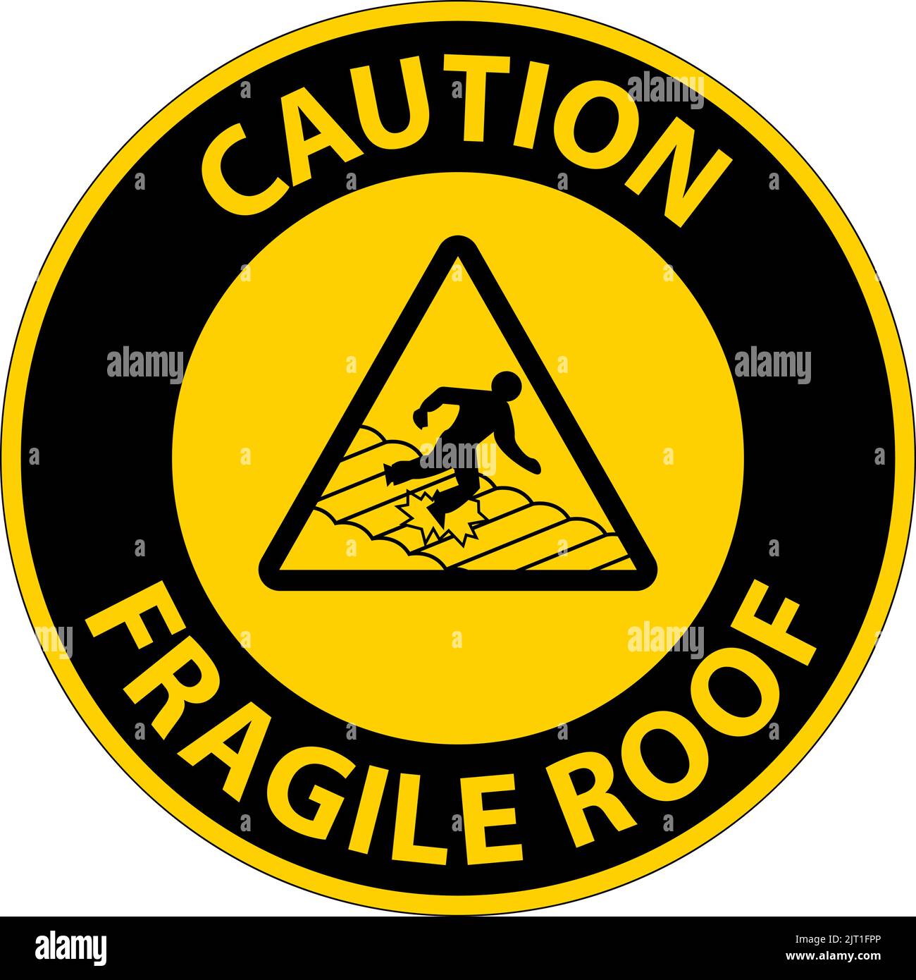 Caution Fragile Roof Sign On White Background Stock Vector Image & Art ...