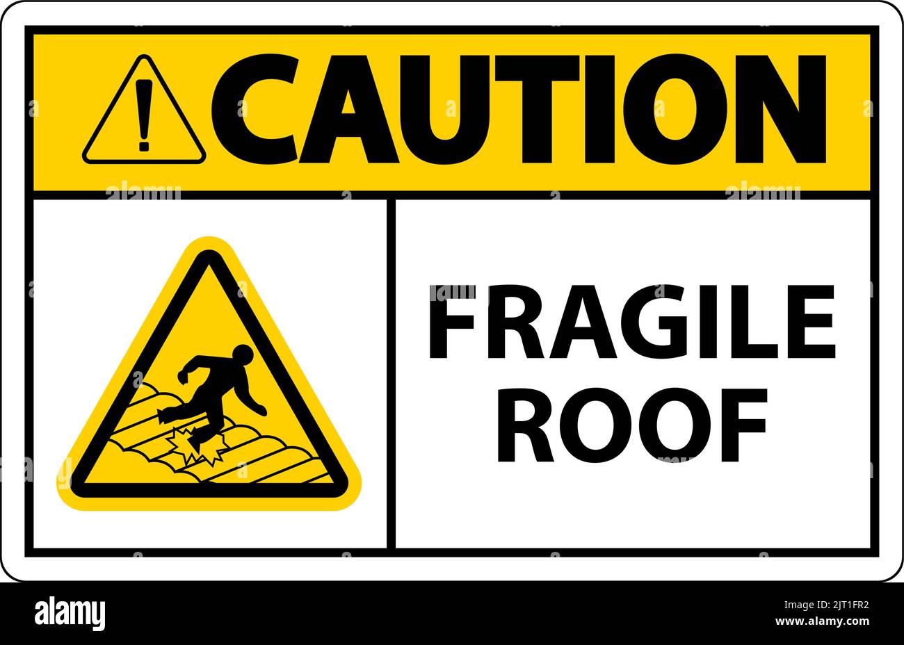 Caution Fragile Roof Sign On White Background Stock Vector Image & Art ...