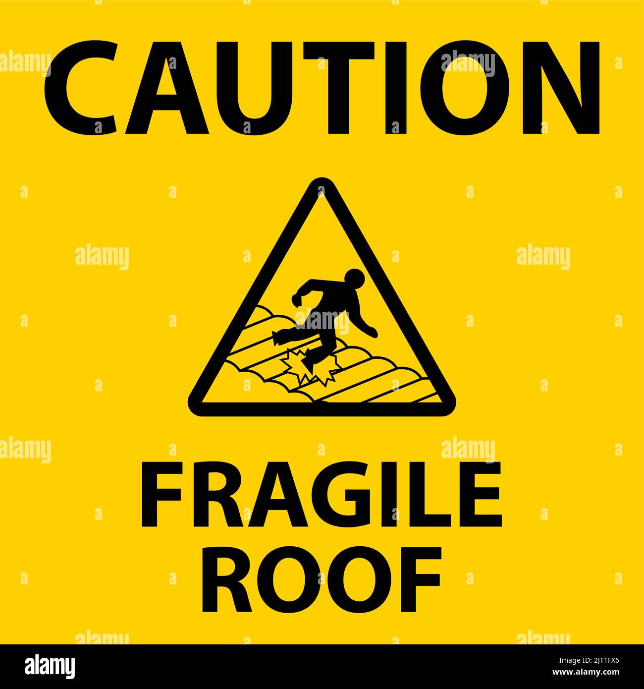 Caution Fragile Roof Sign On White Background Stock Vector Image & Art ...