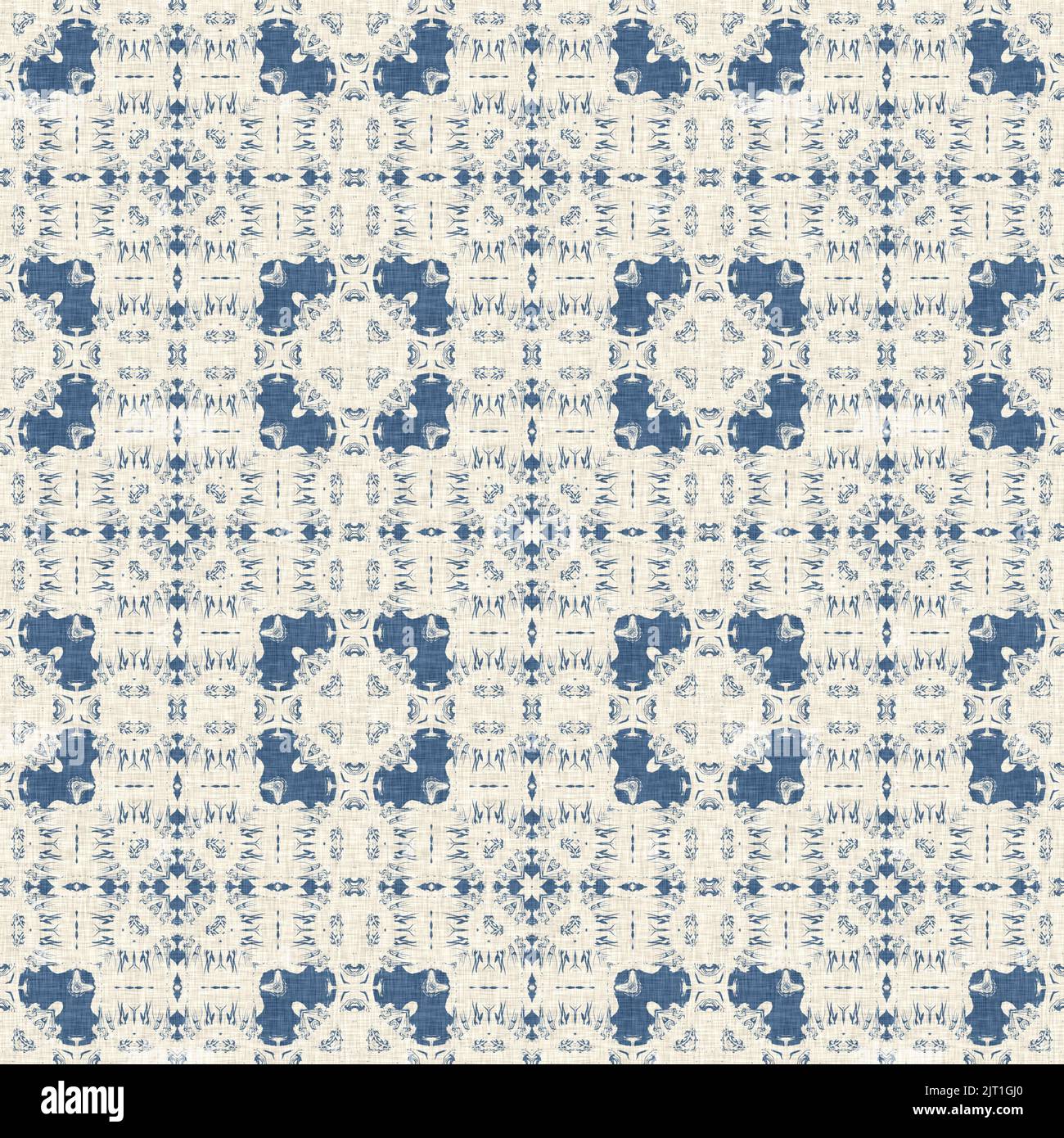 French blue quilt printed fabric pattern for shabby chic home decor ...