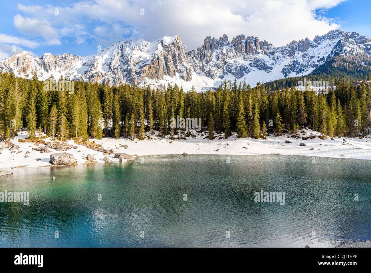 Snowy mountain with lake hi-res stock photography and images - Alamy